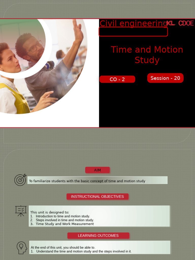 Session 20 - Time and Motion Study | PDF