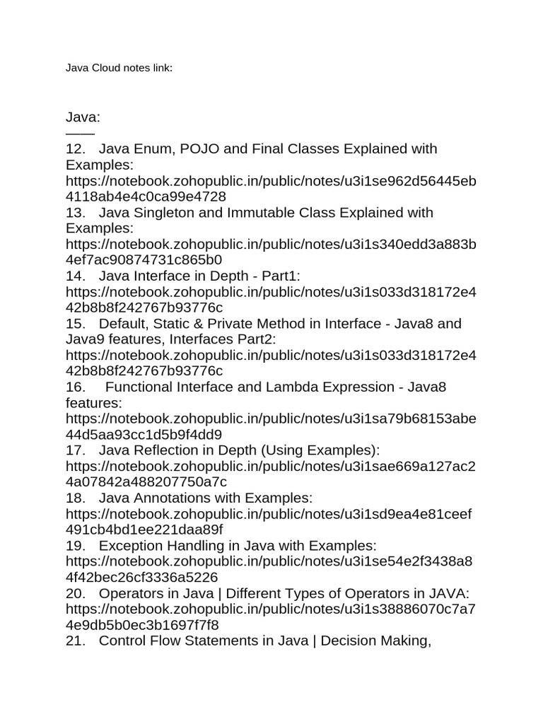 Java Cloud Notes Links | PDF | Thread (Computing) | Operating System ...