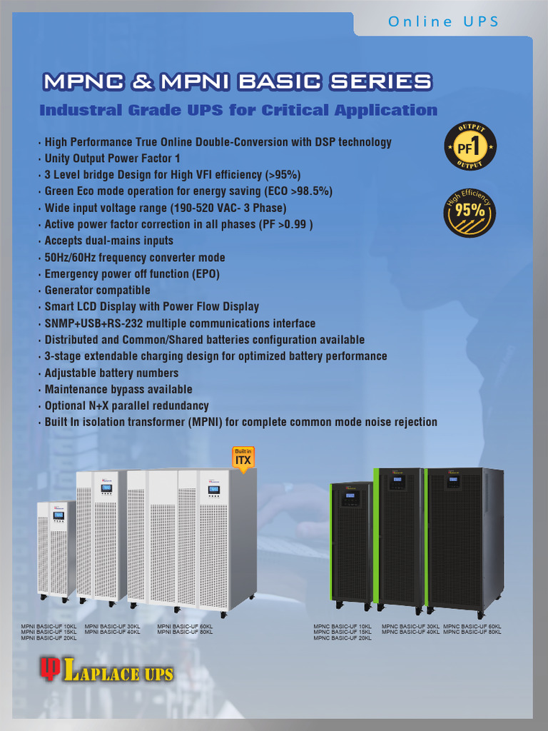 Laplace-MP NI-NC Basic UF-10-80KVA - 0621 | PDF | Alternating Current | Physical Quantities
