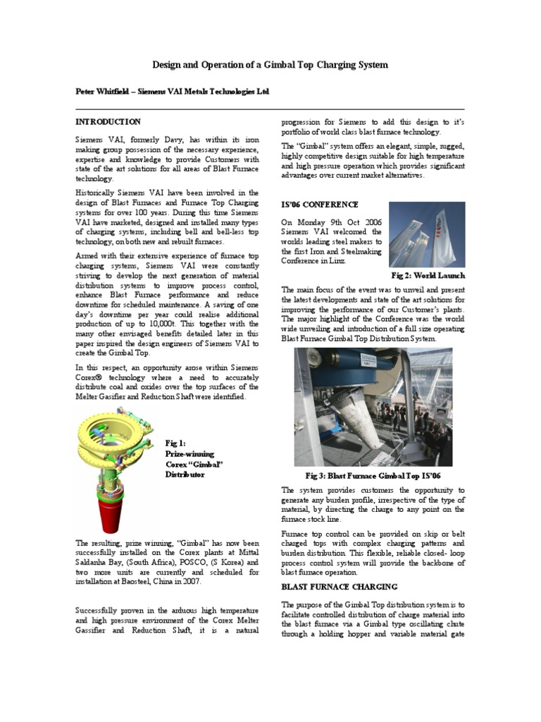 Design and Operation of A Gimbal Top Charging System: Peter Whitfield ...