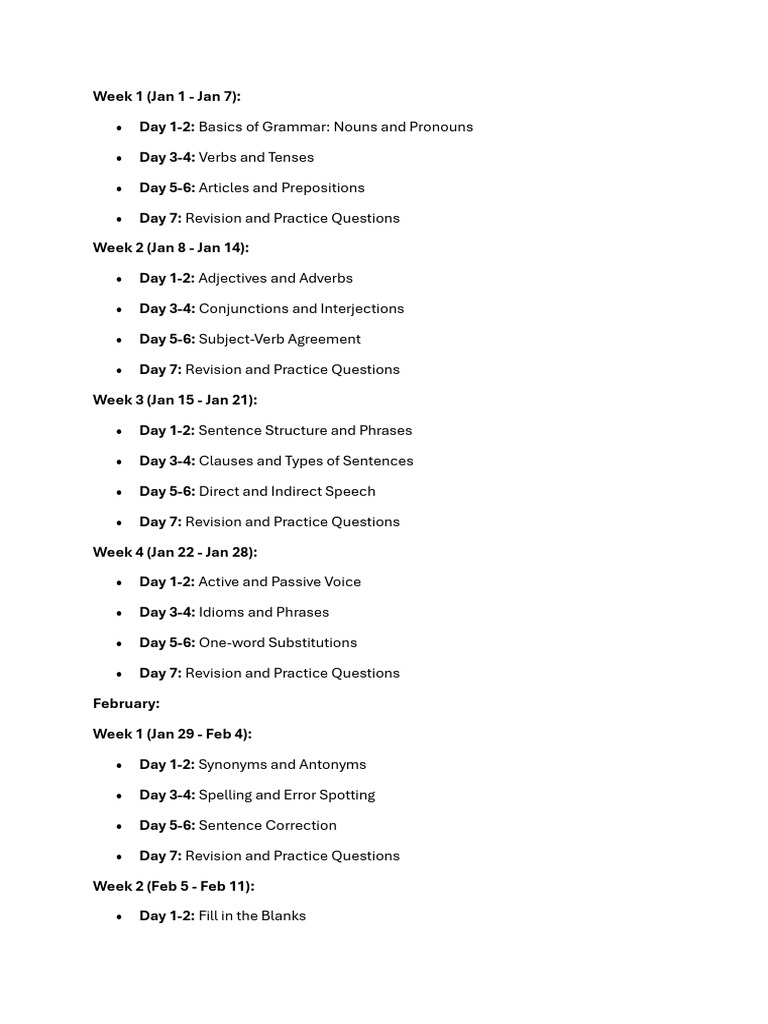 Ssc Cgl English Plan | PDF | Language Mechanics | Linguistic Morphology