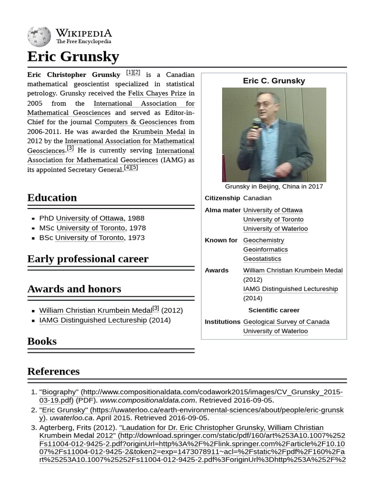Eric_Grunsky | PDF | Earth Sciences | Natural Sciences