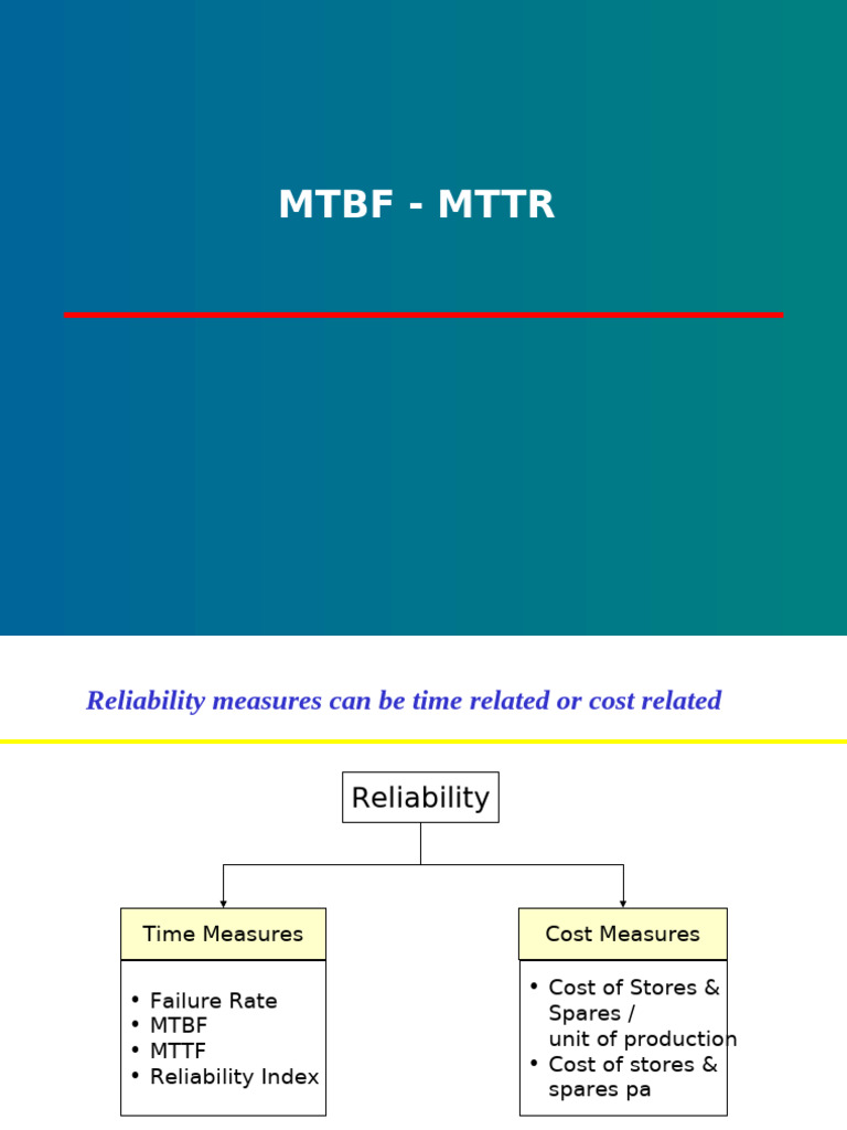 599683643-MTBF-MTTR | PDF | Reliability Engineering | Electrical Engineering