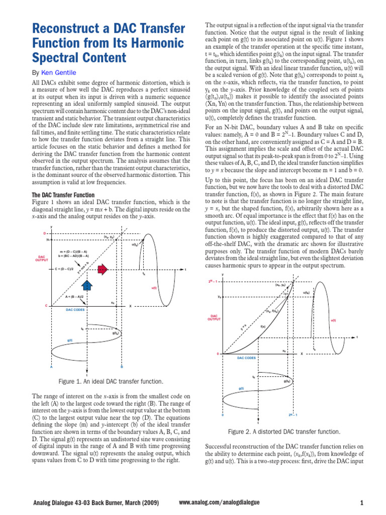 Dac Transfer Function From Harmonic Spectral Content | PDF | Digital To ...