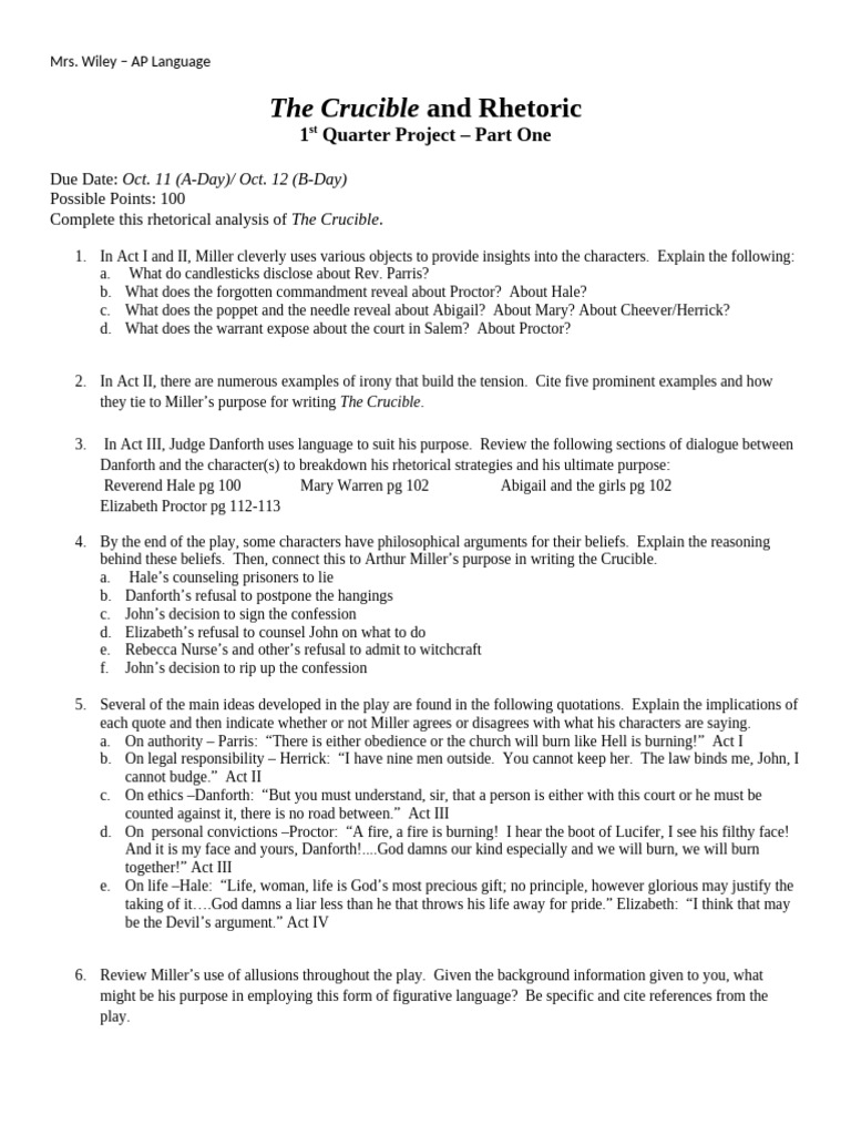 The Crucible Project - Pt.1 | PDF