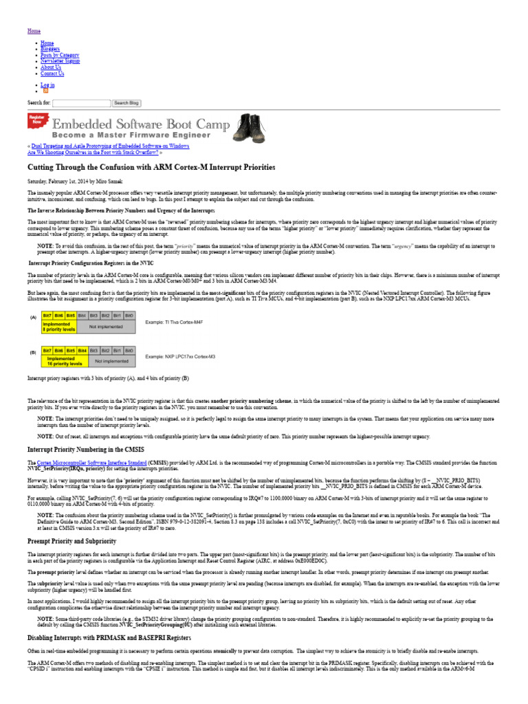 Cutting Through The Confusion With ARM Cortex-M Interrupt Priorities | PDF | Office Equipment ...