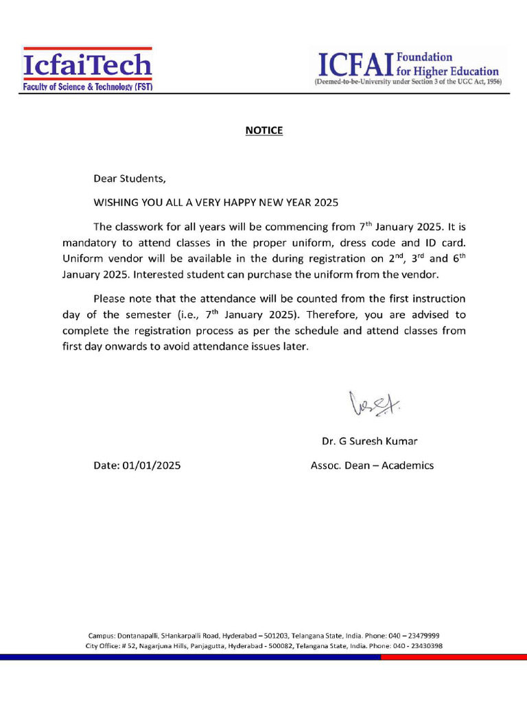 Uniforms Notice | PDF