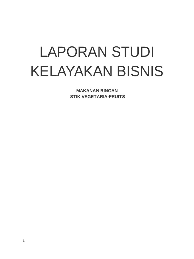 Contoh-Laporan-Studi-Kelayakan-Bisnis | PDF