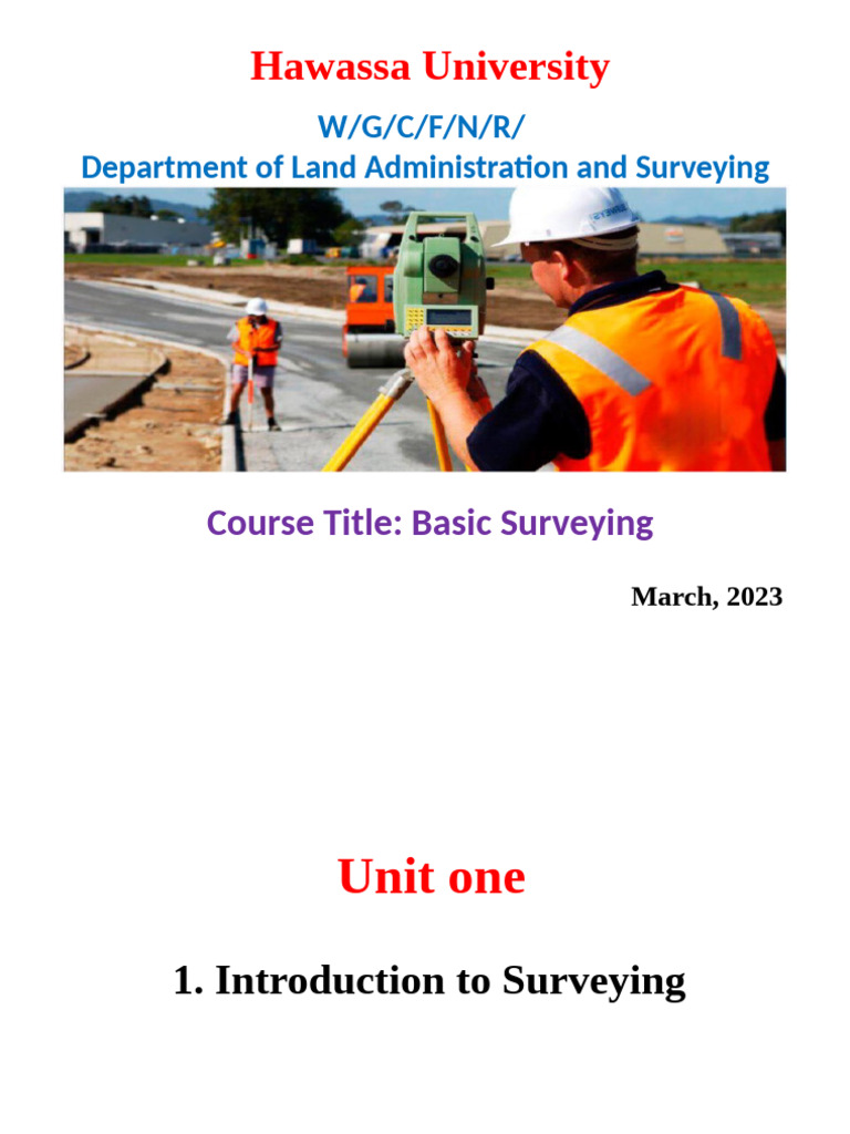 Unit One (Introduction To Surveying) | PDF | Surveying | Map