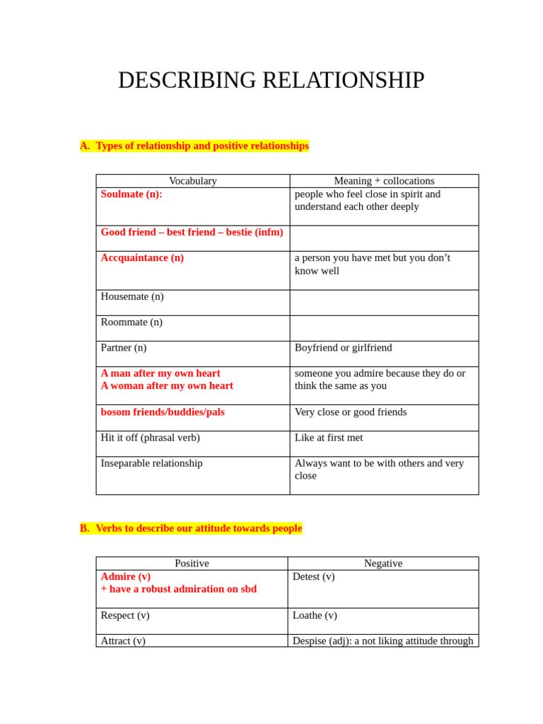 Describing Relationship | PDF | Linguistic Morphology | Semantic Units