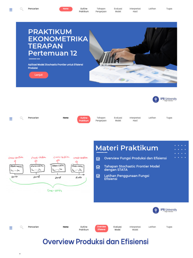 Praktikum 12 - Ekomet Terapan - Aplikasi Ekonometrika Untuk Efisiensi | PDF