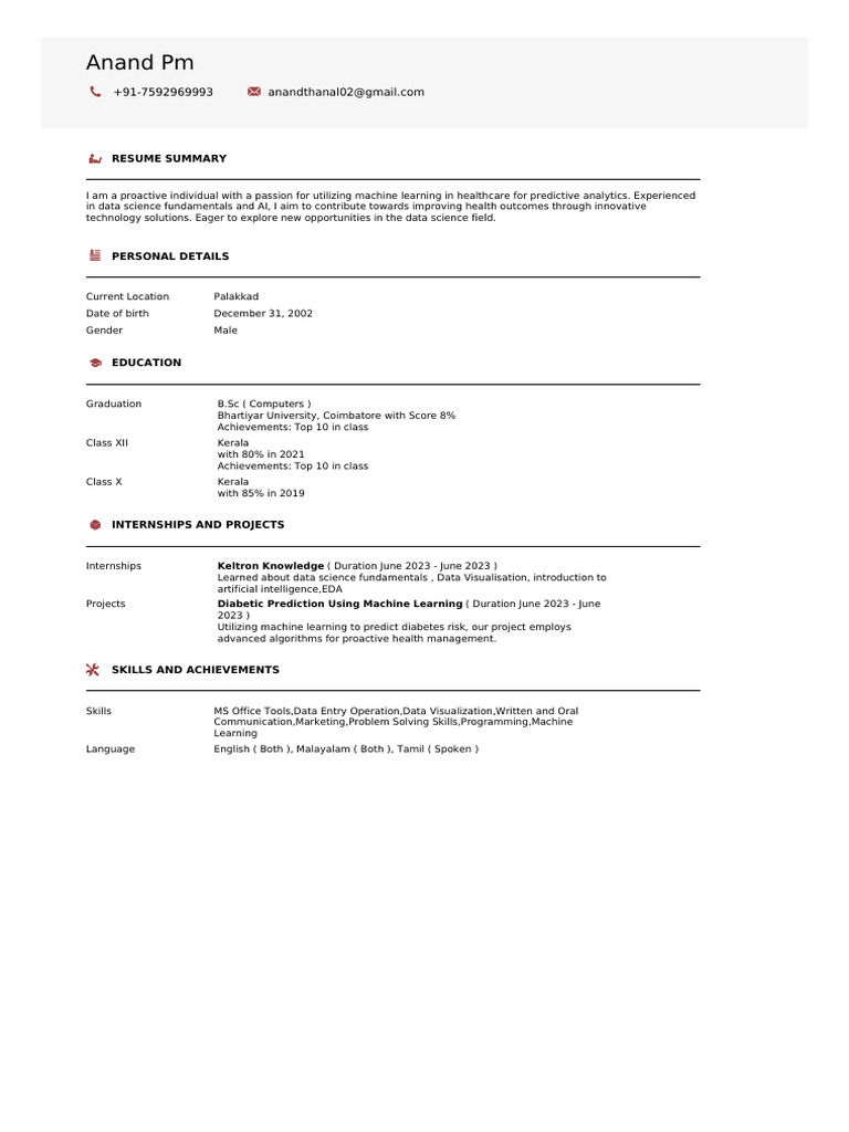 Anand resume | PDF