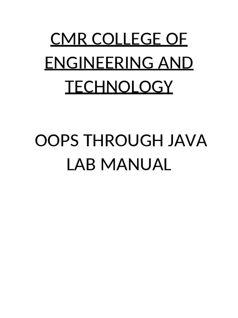 Javalabmanual1 | PDF | Class (Computer Programming) | Computer Program