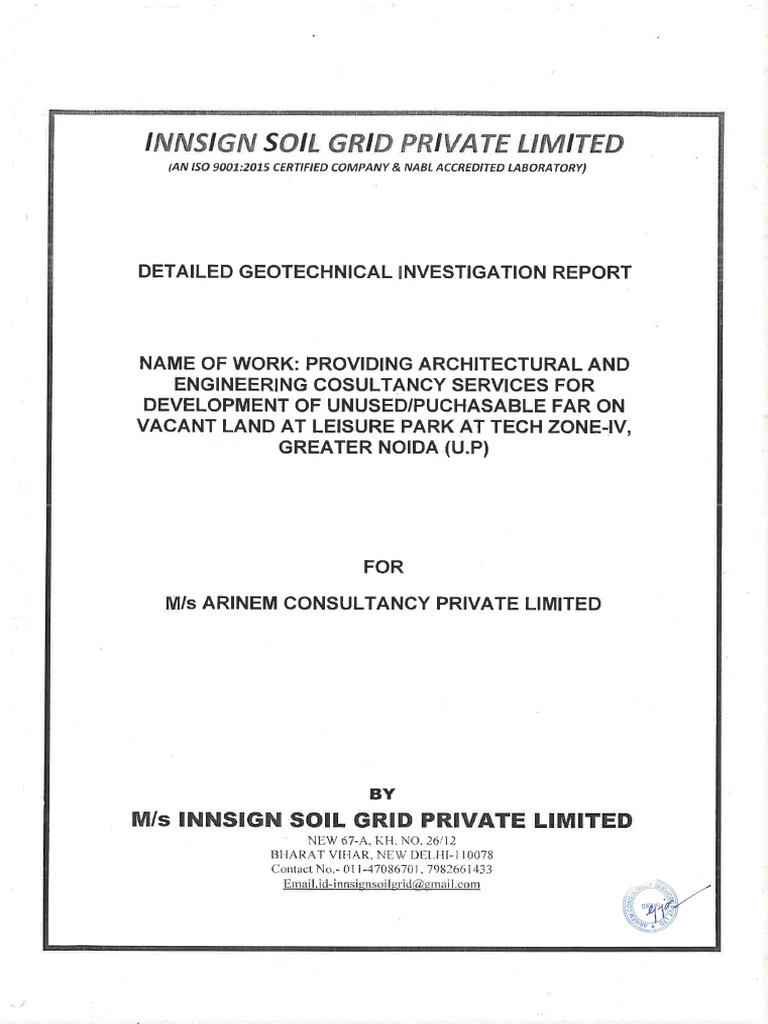 Soil Investigation Report | PDF