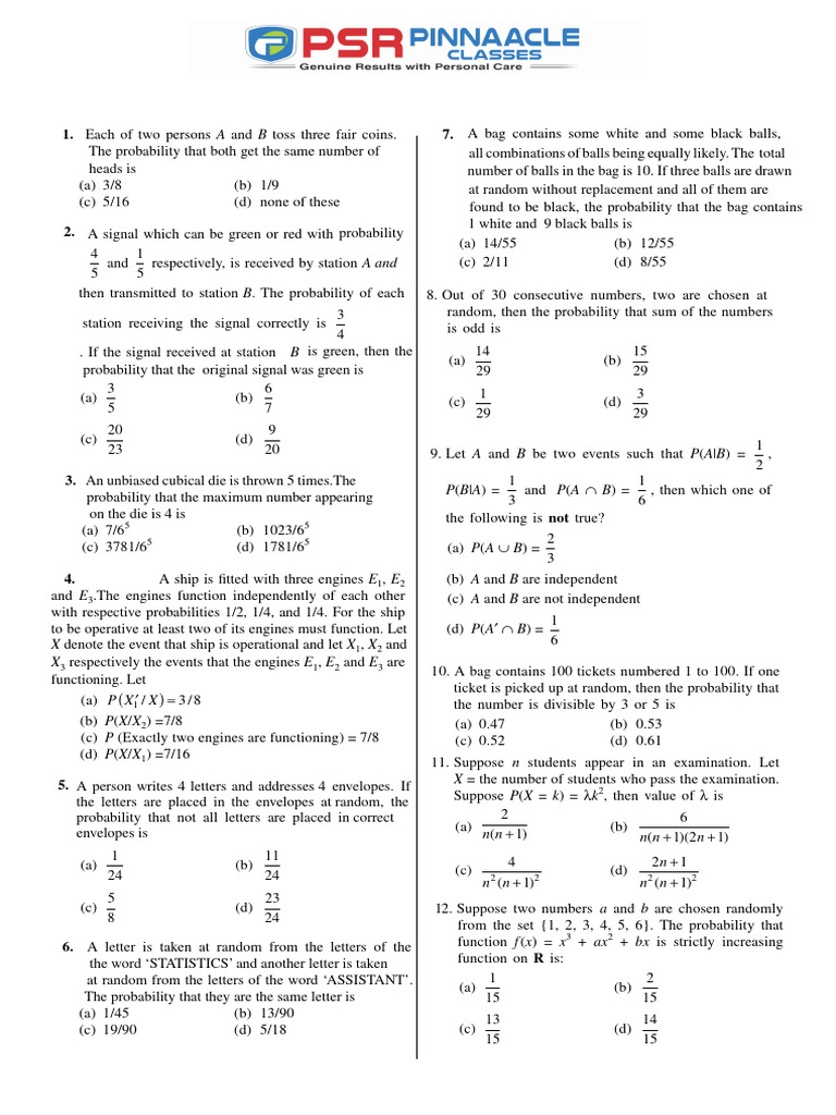 Dpt 23 Probability PDF Probability Distribution Measure Theory