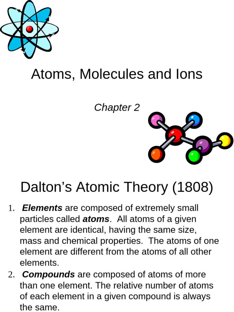 Dalton's Atomic Theory and Subatomic Particles | PDF | Ion | Atoms