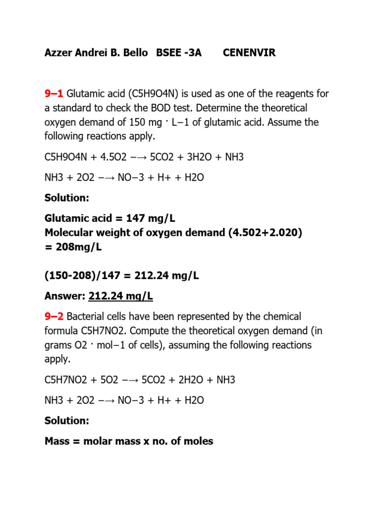 Answer Sheet | PDF | Mole (Unit) | Physical Sciences