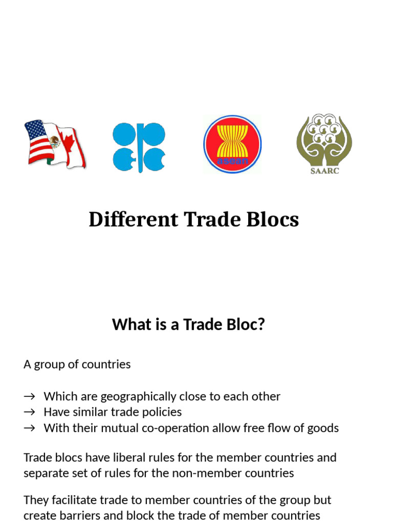 different trade blocs | PDF | Opec | International Relations