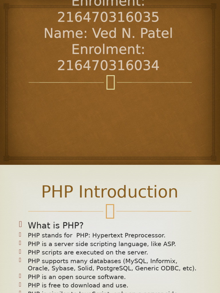 PHP PPT Internship | PDF | Php | Networking