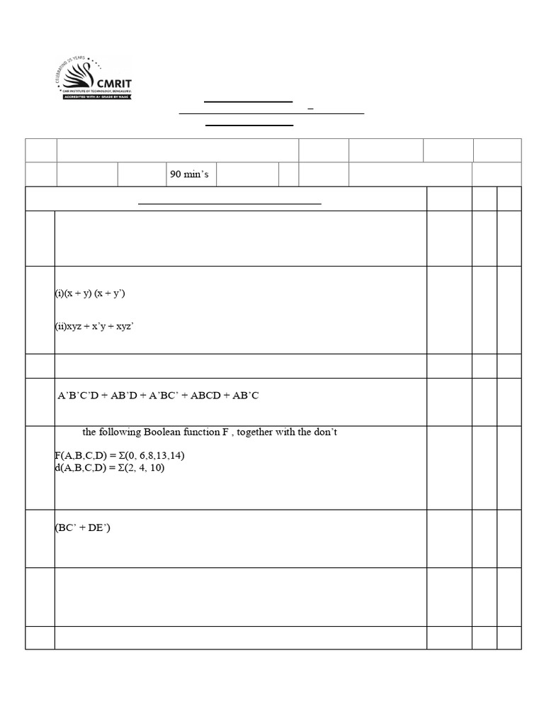 IAT-I BCS302 Digital Design and Computer Organization Dec-2023-Dr - Ciyamala Kushbu S | PDF ...