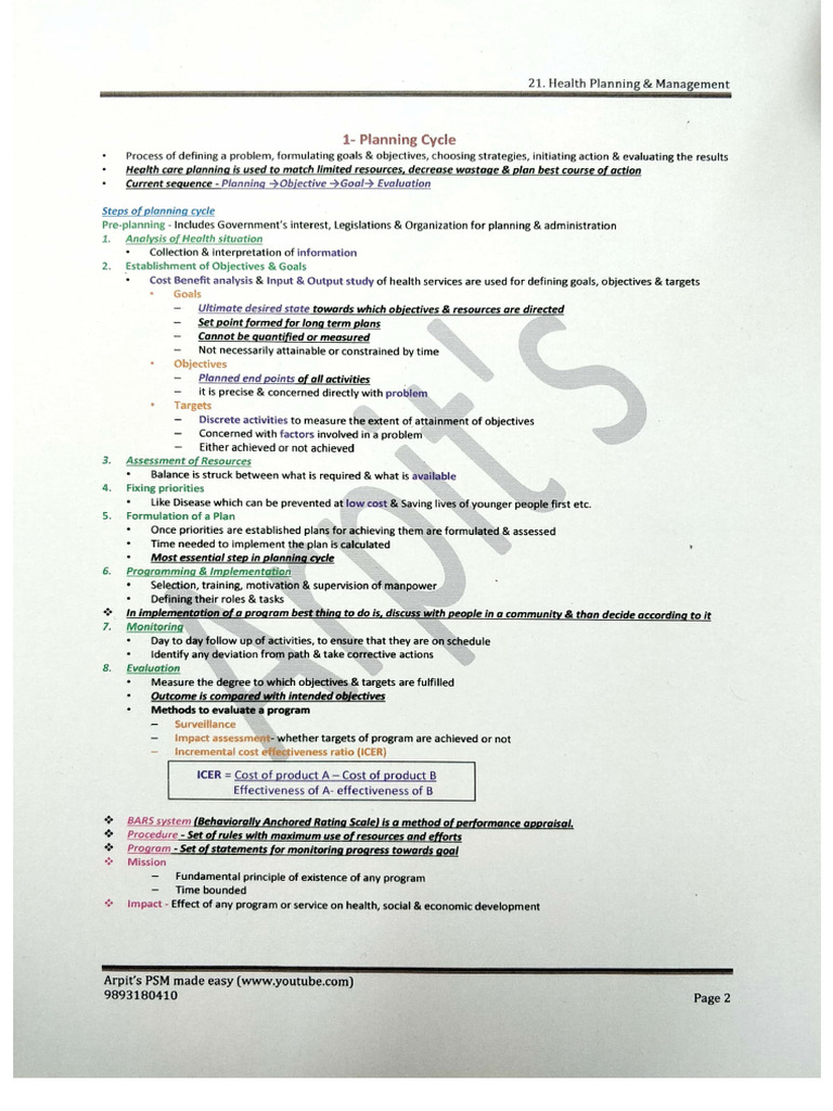 1- Planning Cycle | PDF