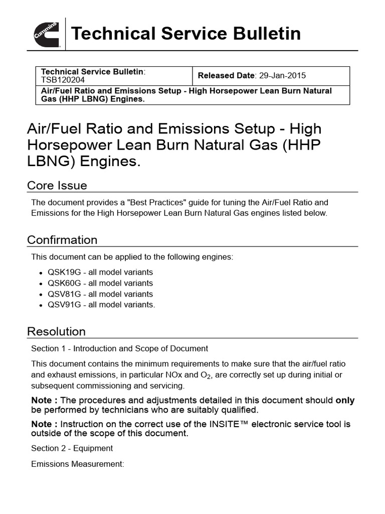 Air - Fuel Ratio and Emissions Setup - High Horsepower Lean Burn ...