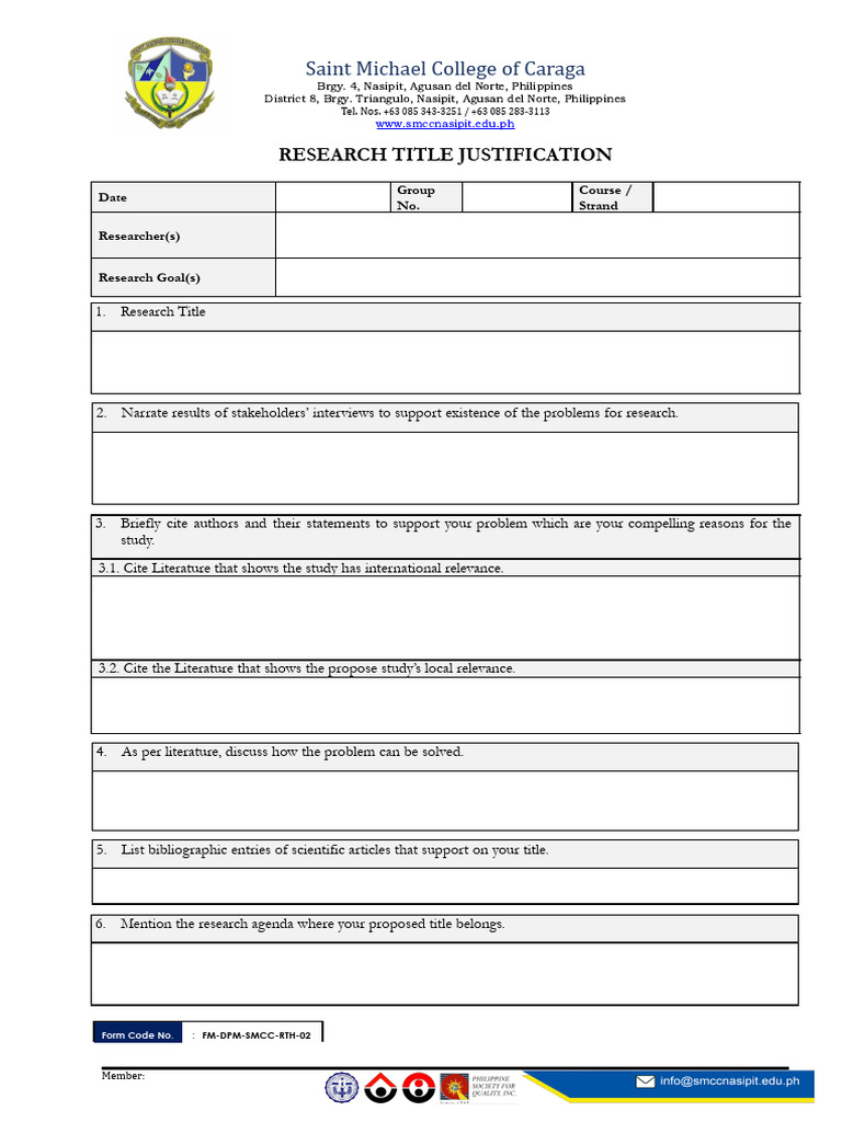 Research Title Justification Guide | PDF