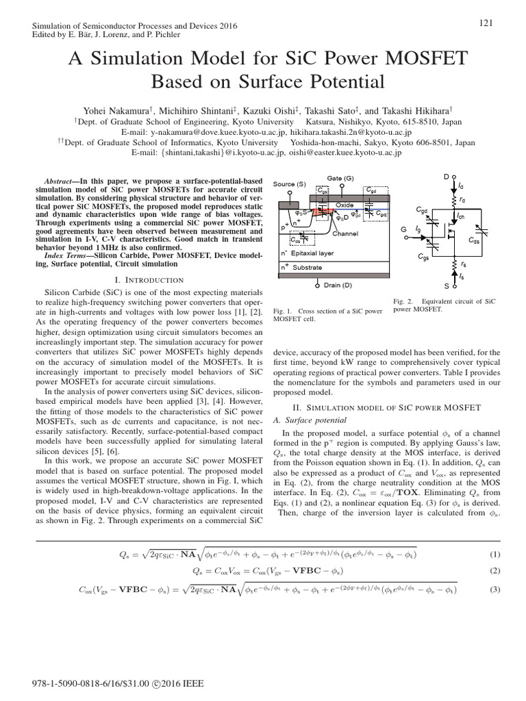 A_simulation_model_for_SiC_power_MOSFET_based_on_surface_potential | PDF | Mosfet | Field Effect ...