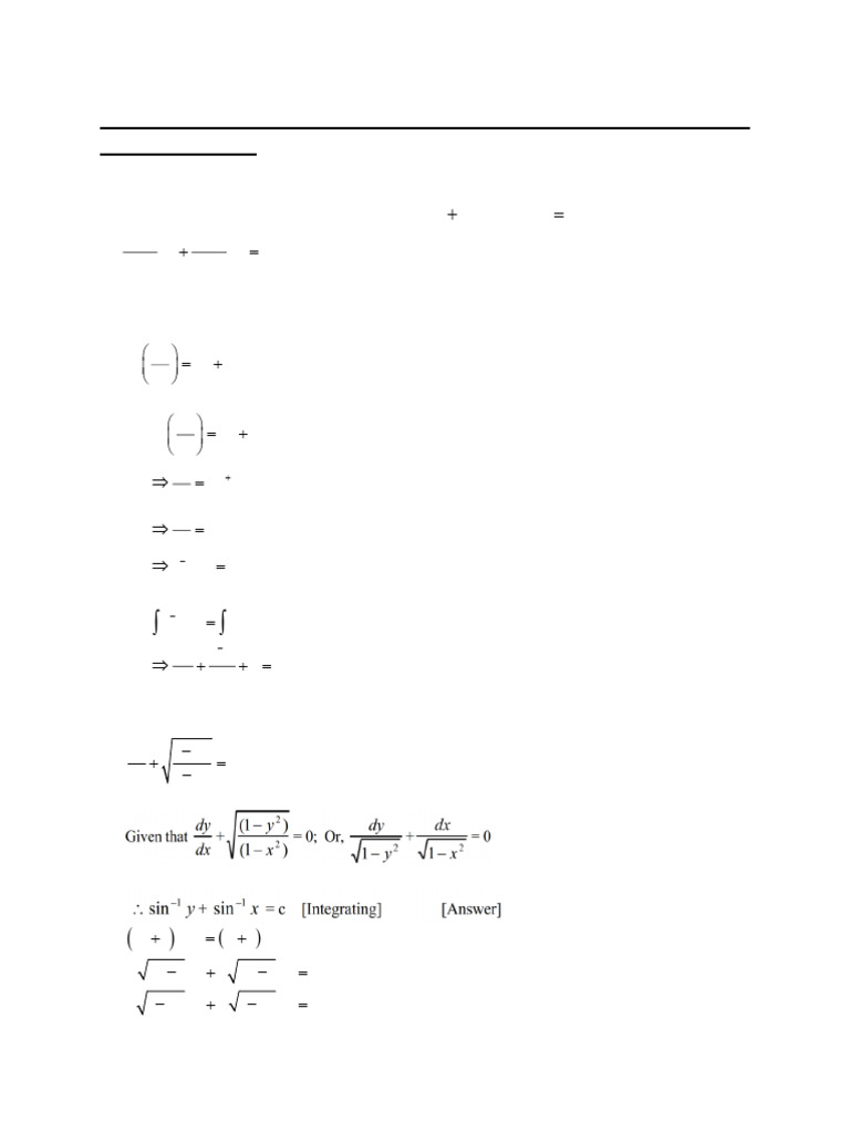 Solution Of First Order And First Degree Differential Equations By Various Methods Pdf