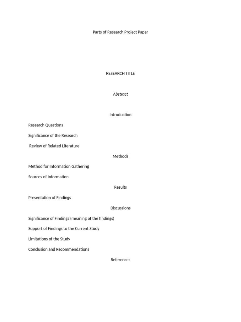 Parts of Research Project Paper | PDF