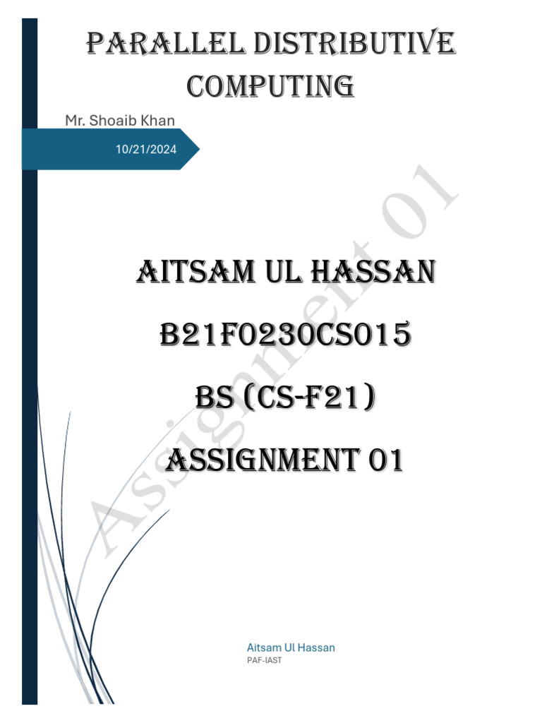 Aitsam B21F0230CS015 PDC ASS01 | PDF | Parallel Computing | Computer Cluster