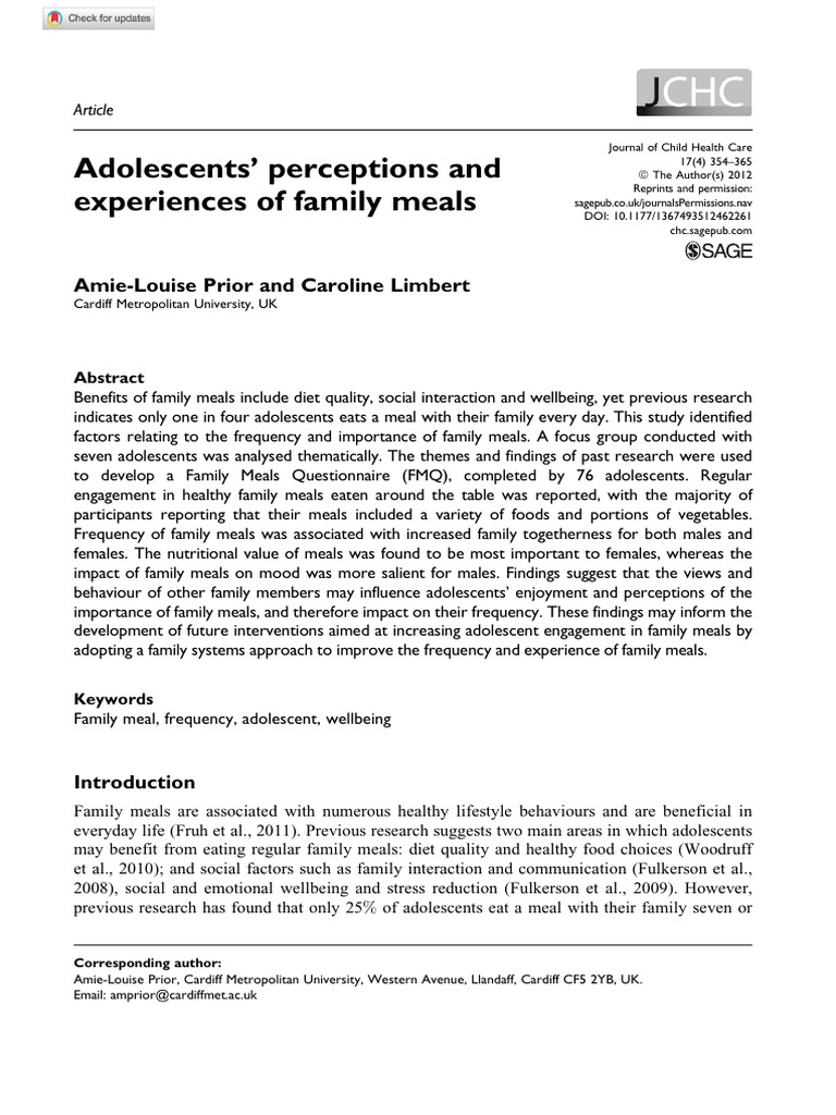 Prior Limbert 2013 Adolescents Perceptions and Experiences of Family ...