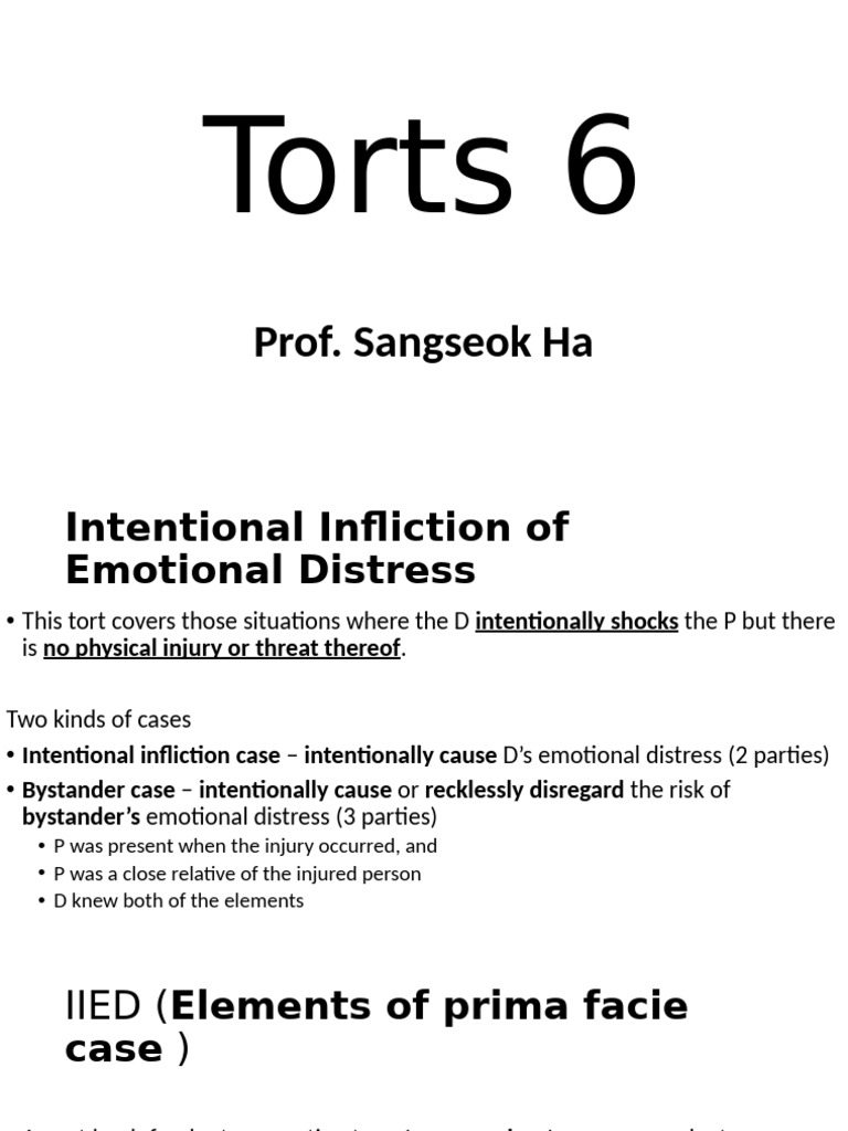 6 Presentation | PDF | Intentional Infliction Of Emotional Distress | Justice