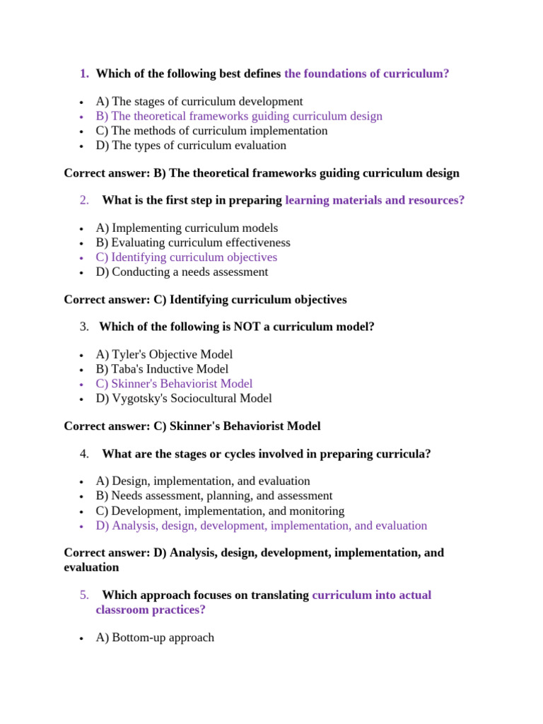 Curriculum Development Essentials Guide Pdf Educational Assessment
