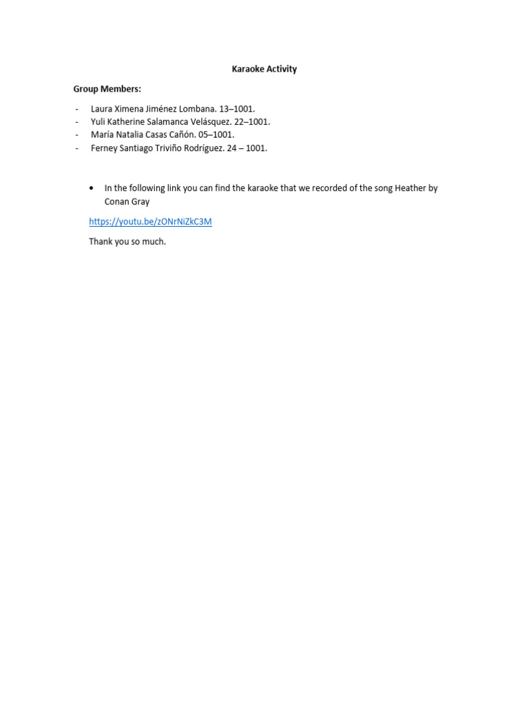 Karaoke Activity | PDF
