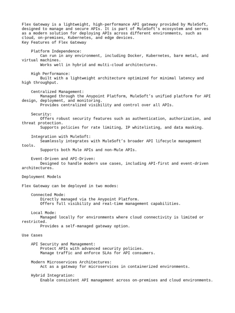 Flex Gateway is a lightweight, high | PDF | Cloud Computing | Information Technology Management
