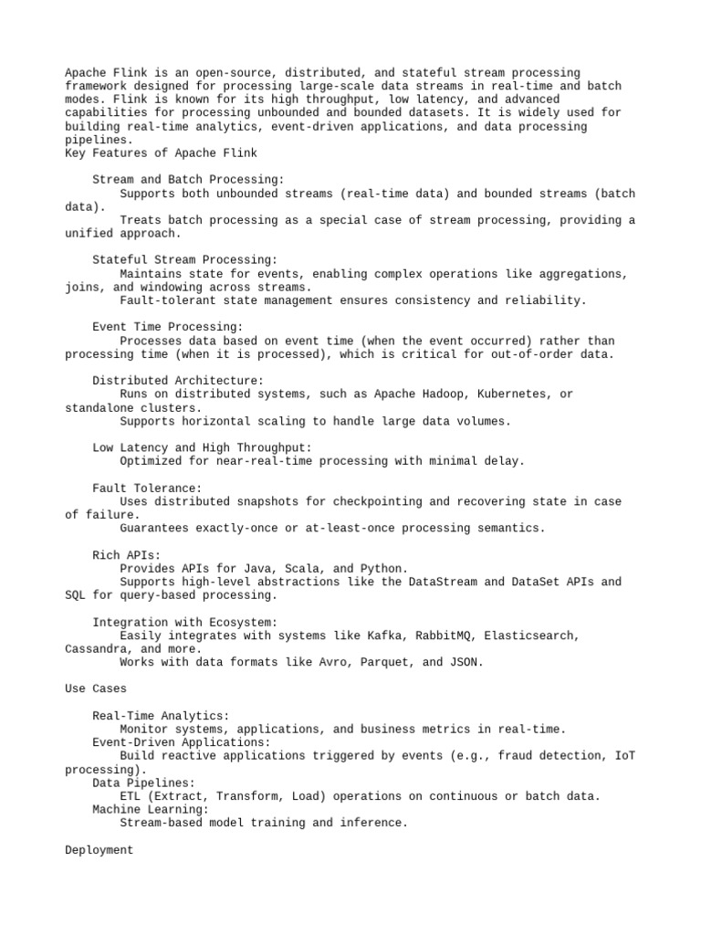Apache Flink Is An Open Source Dis Pdf Data Management Computer Architecture