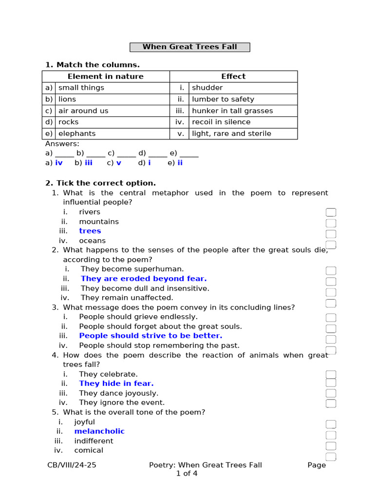 Analyzing "When Great Trees Fall" | PDF