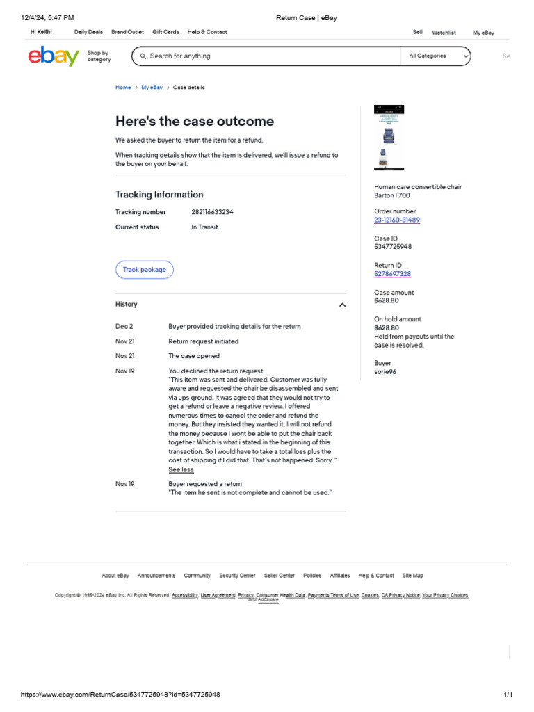 Return Case _ eBay | PDF | E Bay | Business