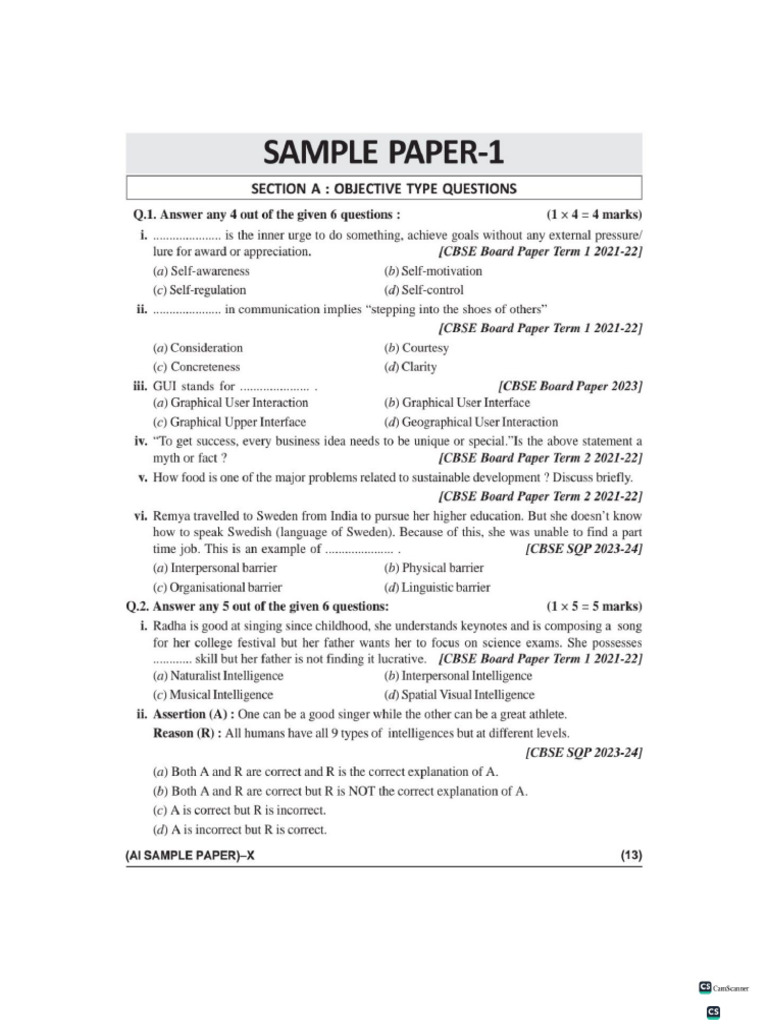 R.K Pub - House AI Sample Papers 10 | PDF