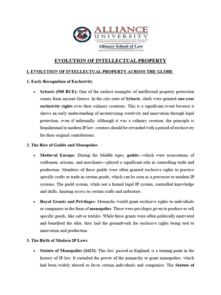 1.2. Brief Evolution of IPR and Its Evolution | PDF | Intellectual ...
