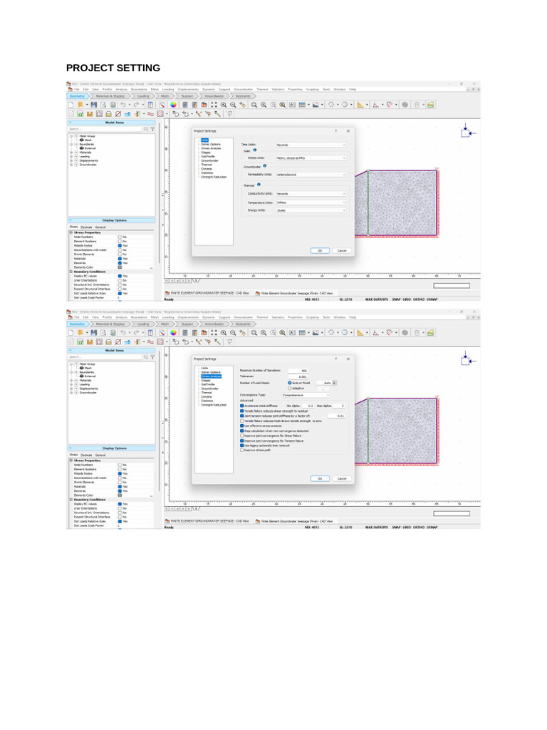 Finite Element Groundwater Seepage RS2 | PDF