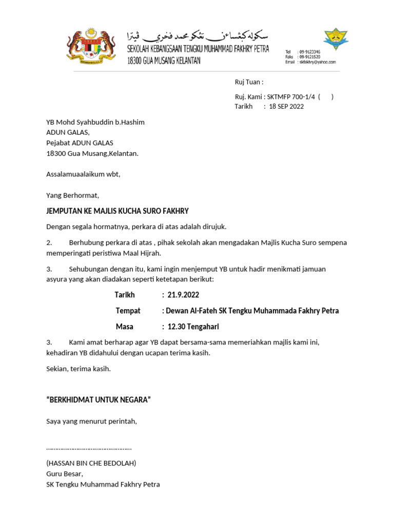 SURAT JEMPUTAN Yb | PDF