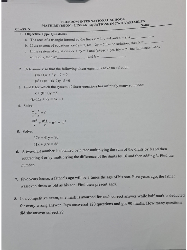 Linear Equations - 2 | PDF