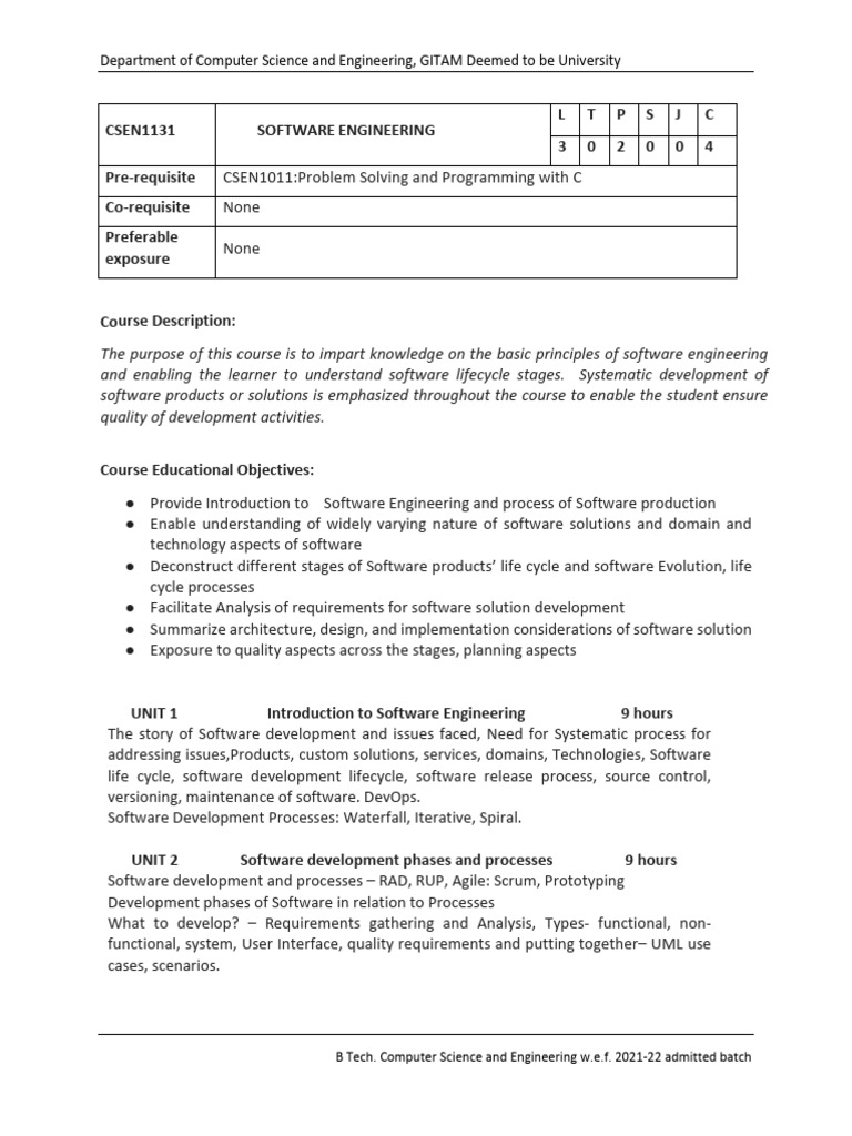 SE Syllabus | PDF | Software Testing | Software Development Process