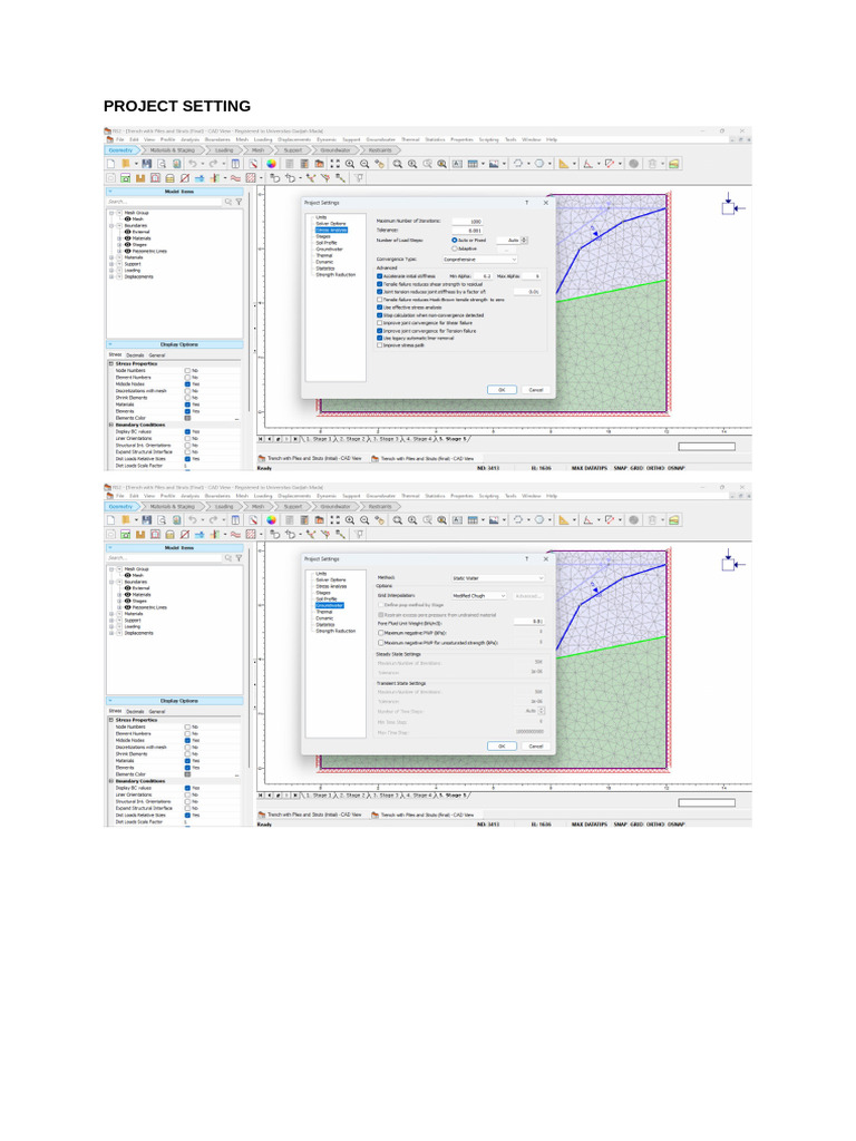 Trench With Pile and Struts RS2 | PDF