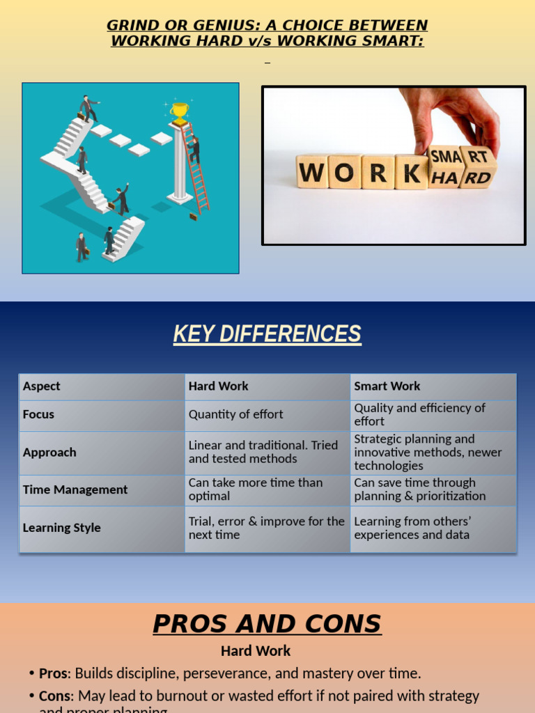 Hard Work vs. Smart Work Explained | PDF | Psychological Resilience ...