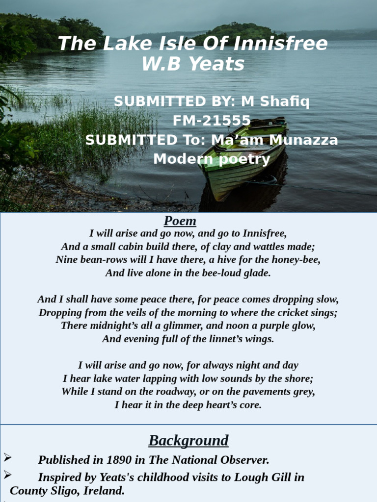 The Lake Isle of Innisfree | PDF