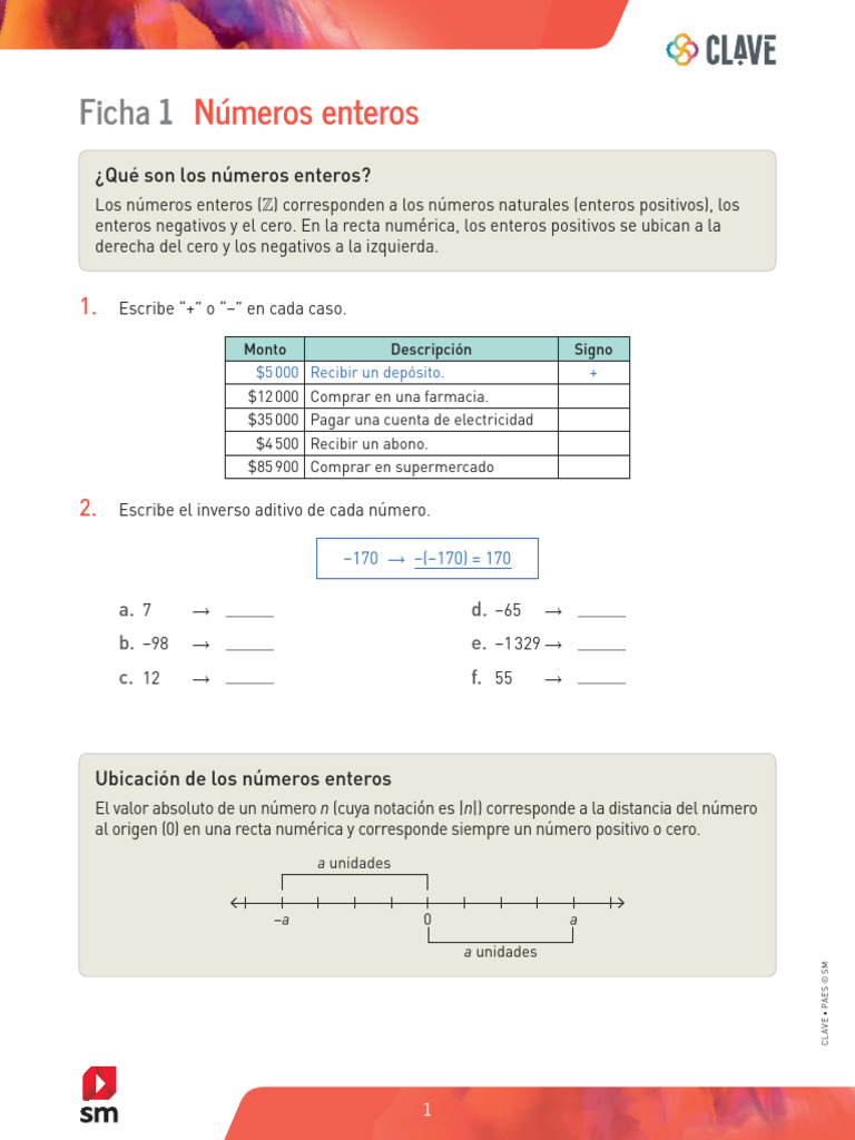 Introducción a los Números Enteros | PDF | Entero | Notación Matemática
