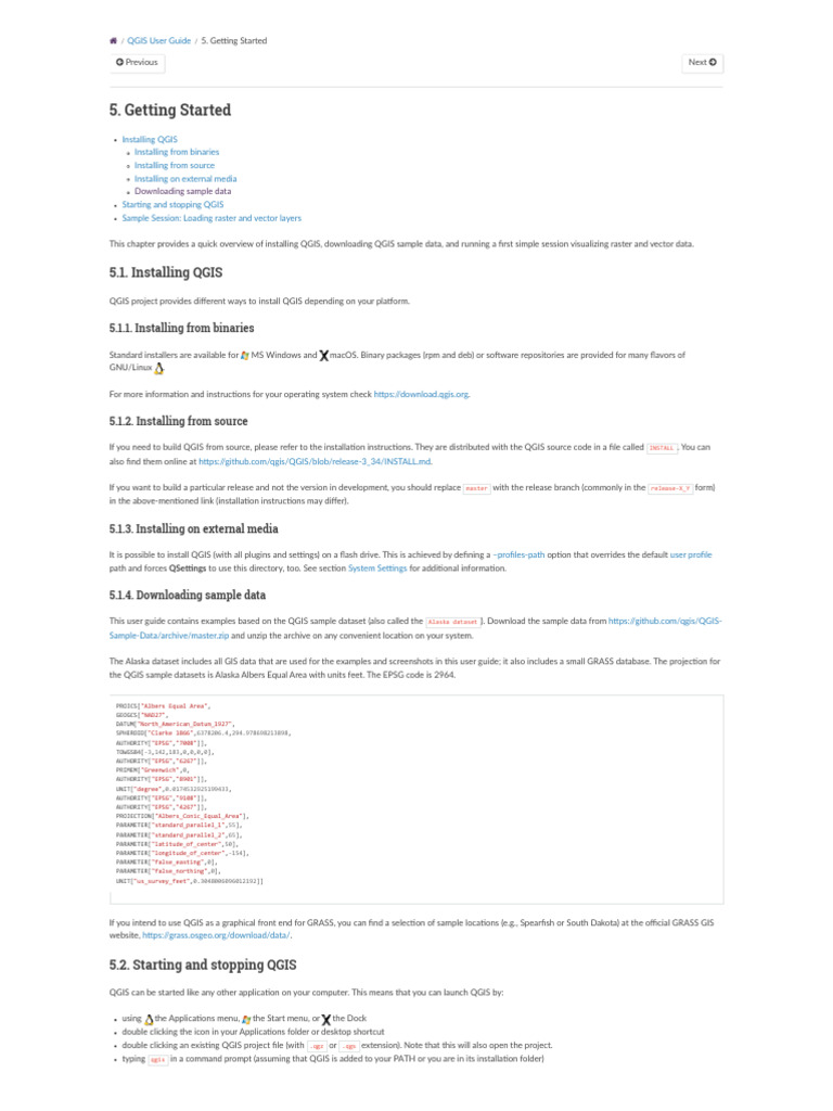 5. Getting Started — QGIS Documentation documentation | PDF | Computing | Software
